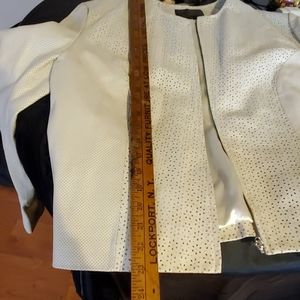 Ashro | Jackets & Coats | Vintage Soft White Leather Perforated Dress ...